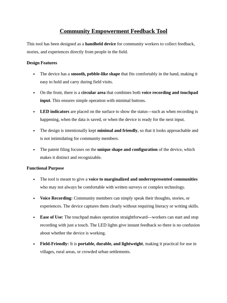 Community Feedback Collection Device | PDF