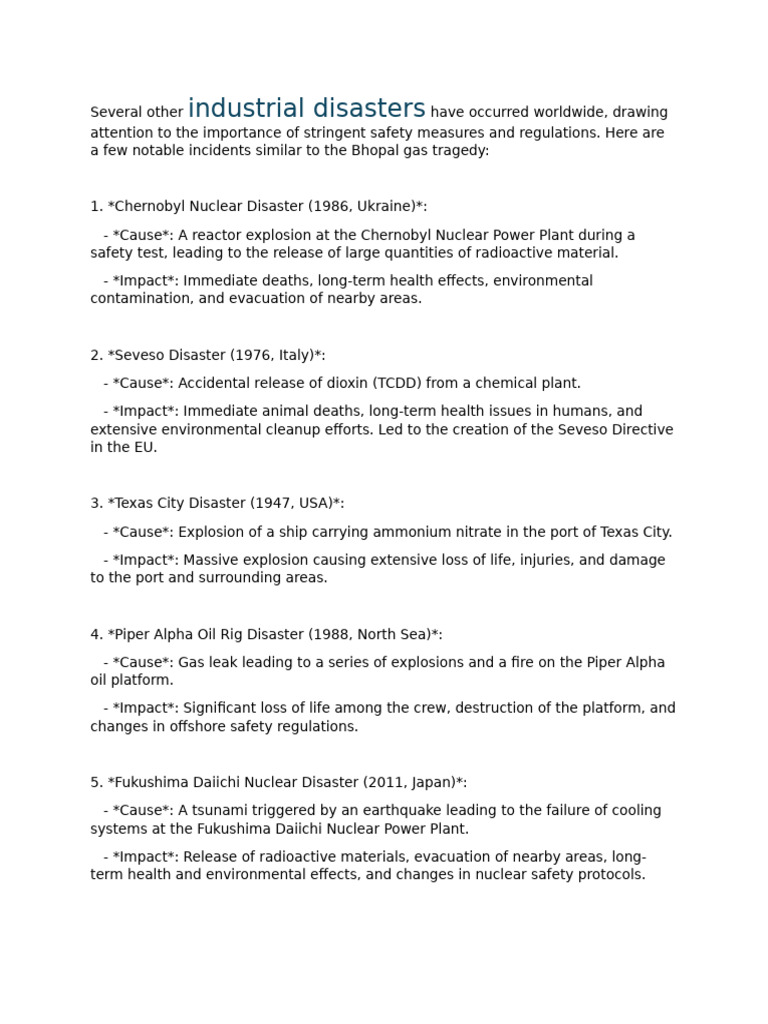 Industrial Disasters | PDF | Nuclear And Radiation Accidents And ...
