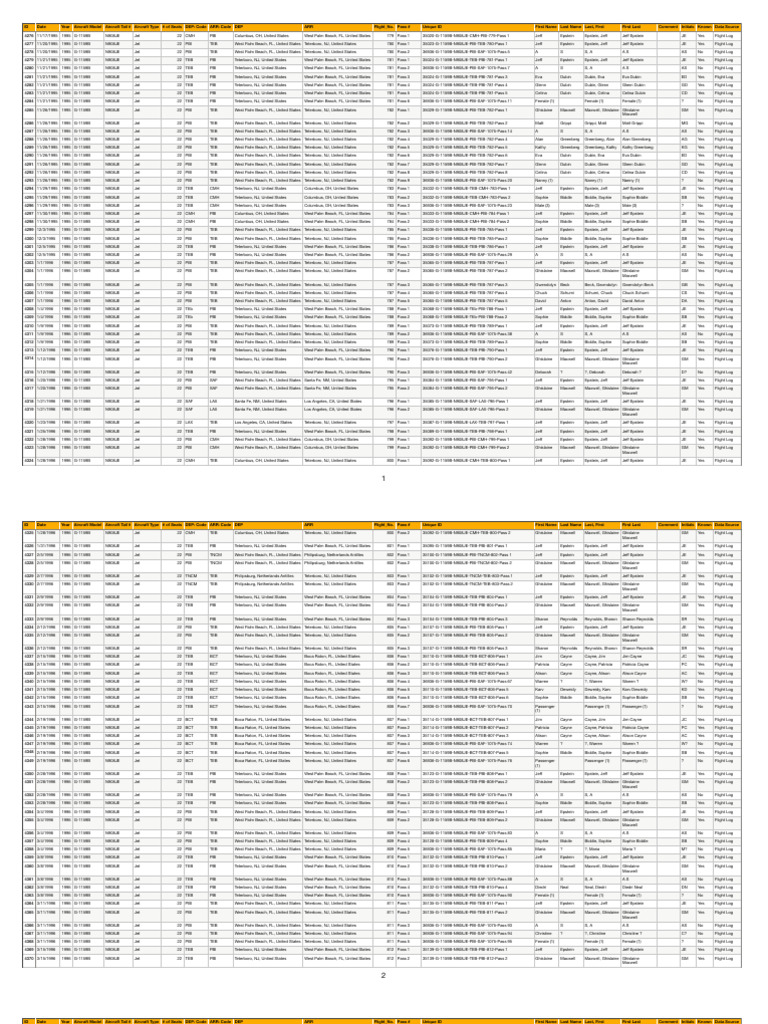 Epstein Flight Logs Unredacted | PDF | Transport | Aviation