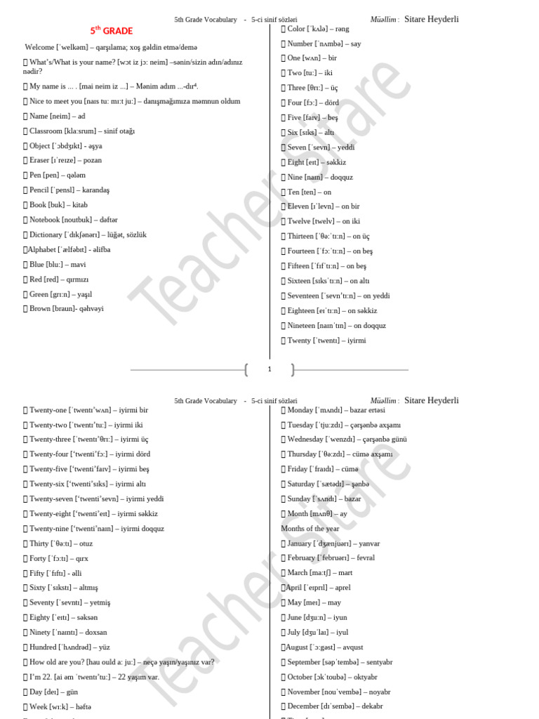 5th GRADE | PDF