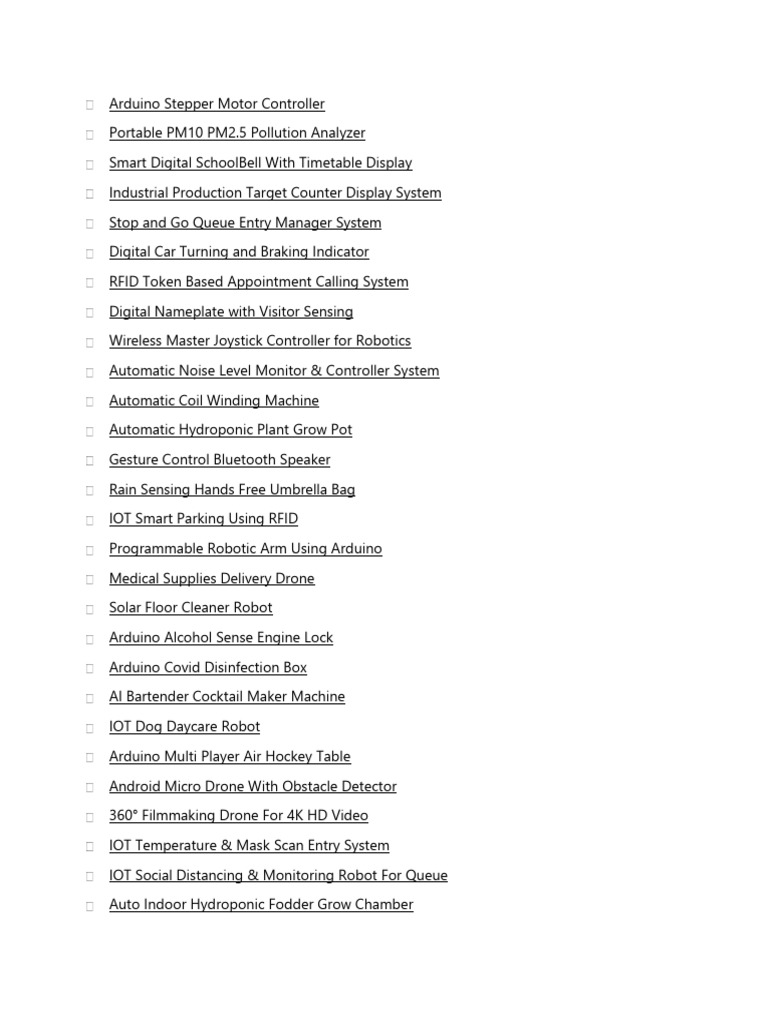 Final Year Project Titles | PDF | Internet Of Things | Remote Control