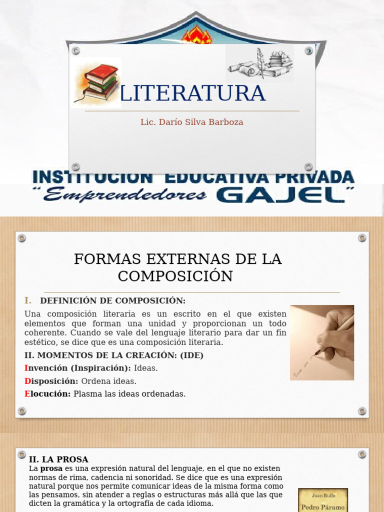 Composición Literaria: Prosa y Verso | PDF | Prosa | Poesía