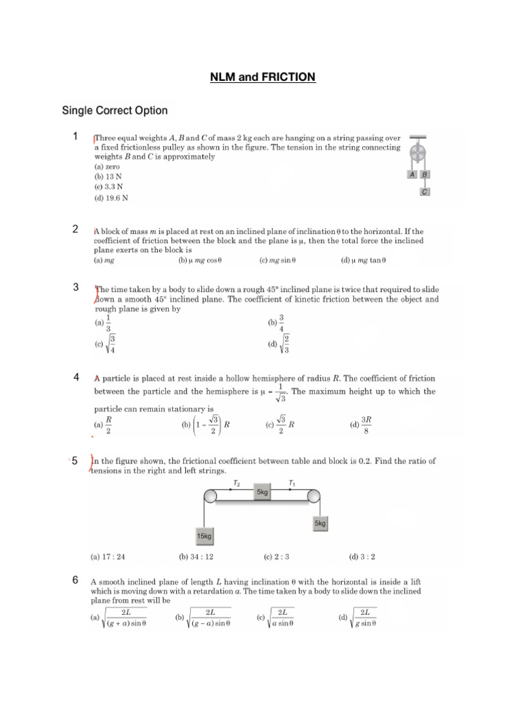 NLM Friction Ws | PDF