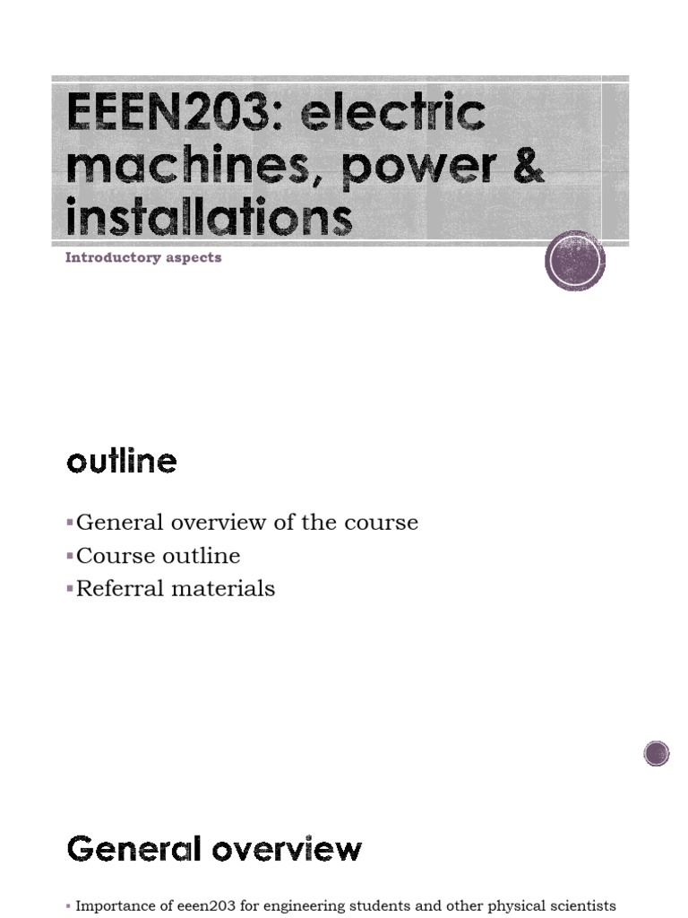 EEEN203 Course Outline | PDF