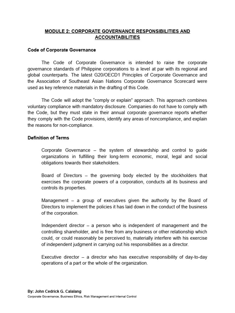 Corporate Governance, Business Ethics, Risk Management and Internal ...