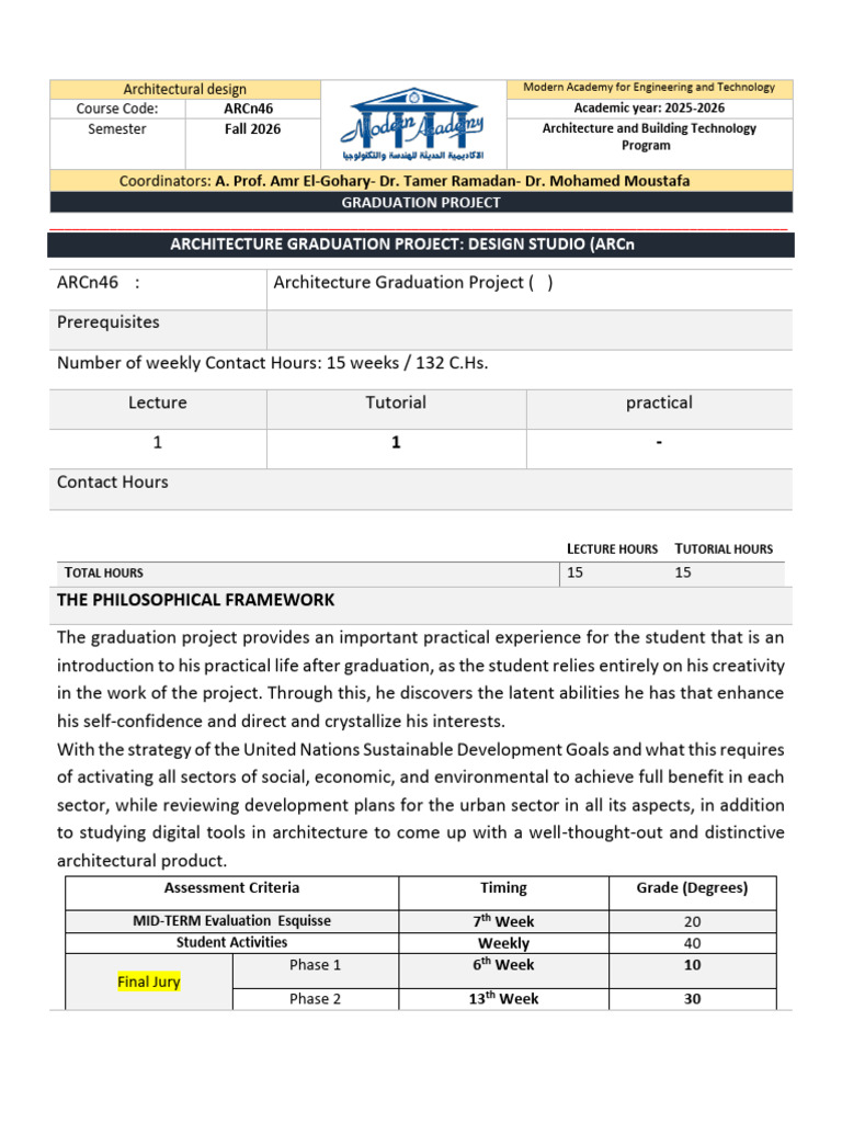 Architecture Graduation Project Overview | PDF | Sustainability ...
