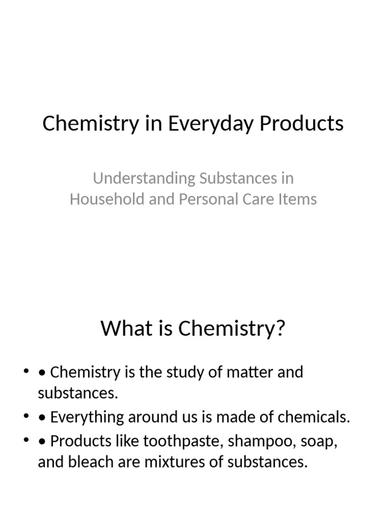 Chemistry Everyday Products | PDF