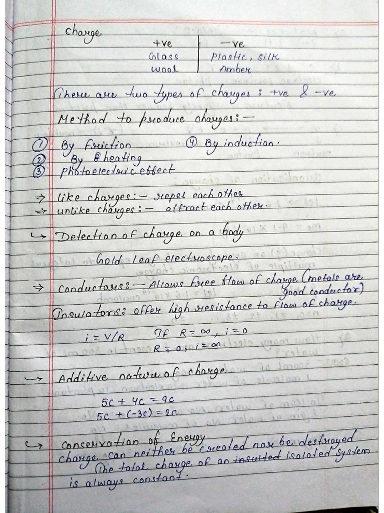Physics Notes Class 12th Chapter 1 | PDF