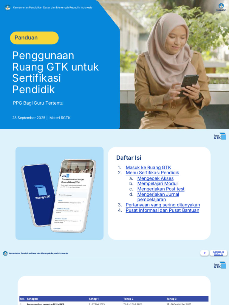 Panduan Penggunaan Ruang GTK Untuk Sertifikasi Pendidik Tahap 3 2025 | PDF