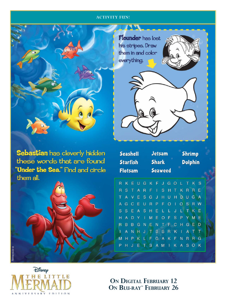 The Little Mermaid Activity Sheet | PDF