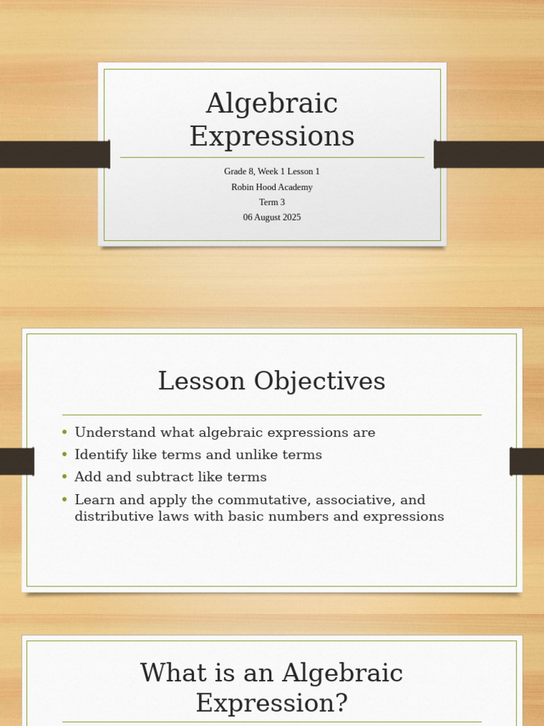 Algebraic Expressions | PDF