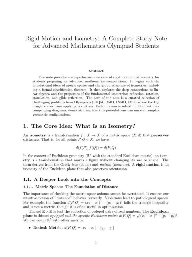 Isometry | PDF | Triangle | Elementary Geometry