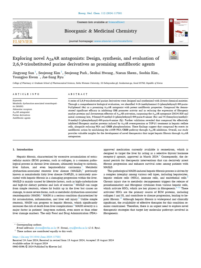 Exploring Ts Is and - 2024 - Bioorganic | PDF | Cirrhosis | Receptor ...