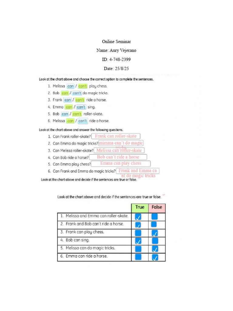 Online Seminar Name: Aury Vejerano ID: 4-748-2399 Date: 25/8/25 | PDF