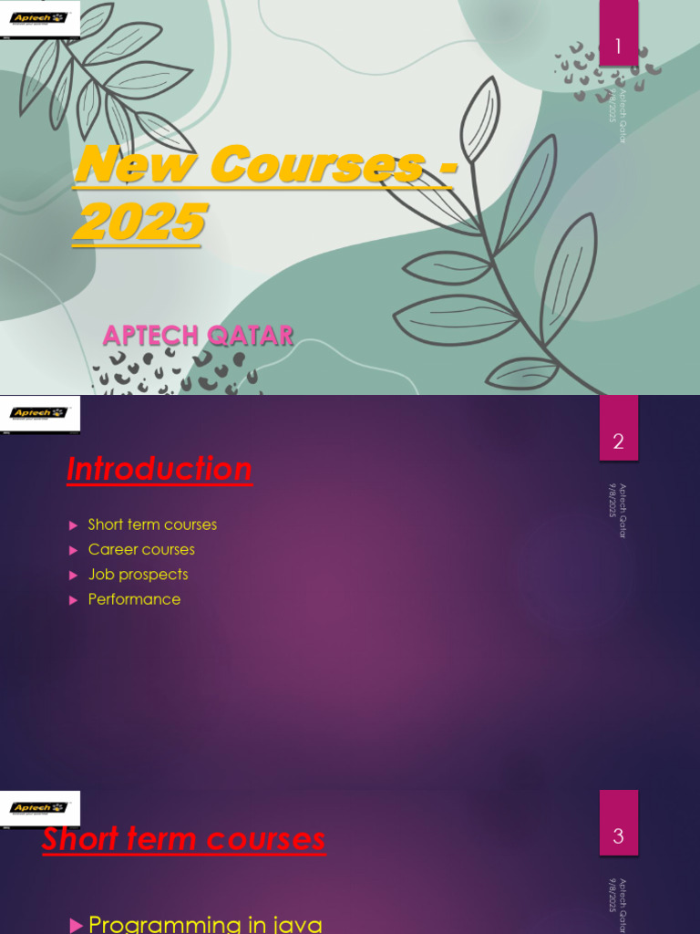 New Short-Term IT Courses 2025 | PDF