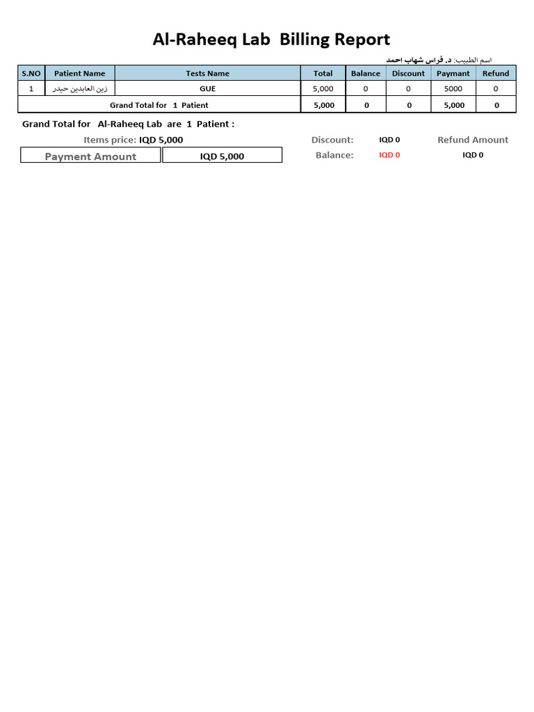 Billing Report DR | PDF