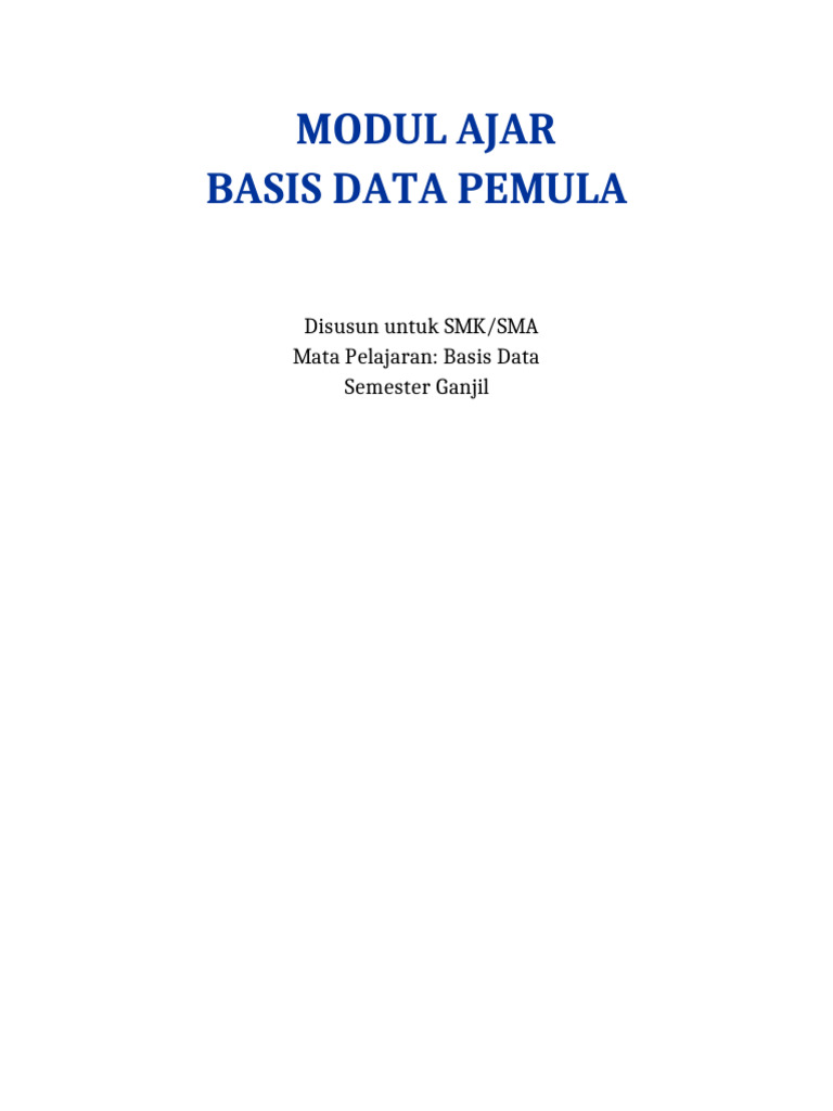 Modul Ajar Database Visual | PDF