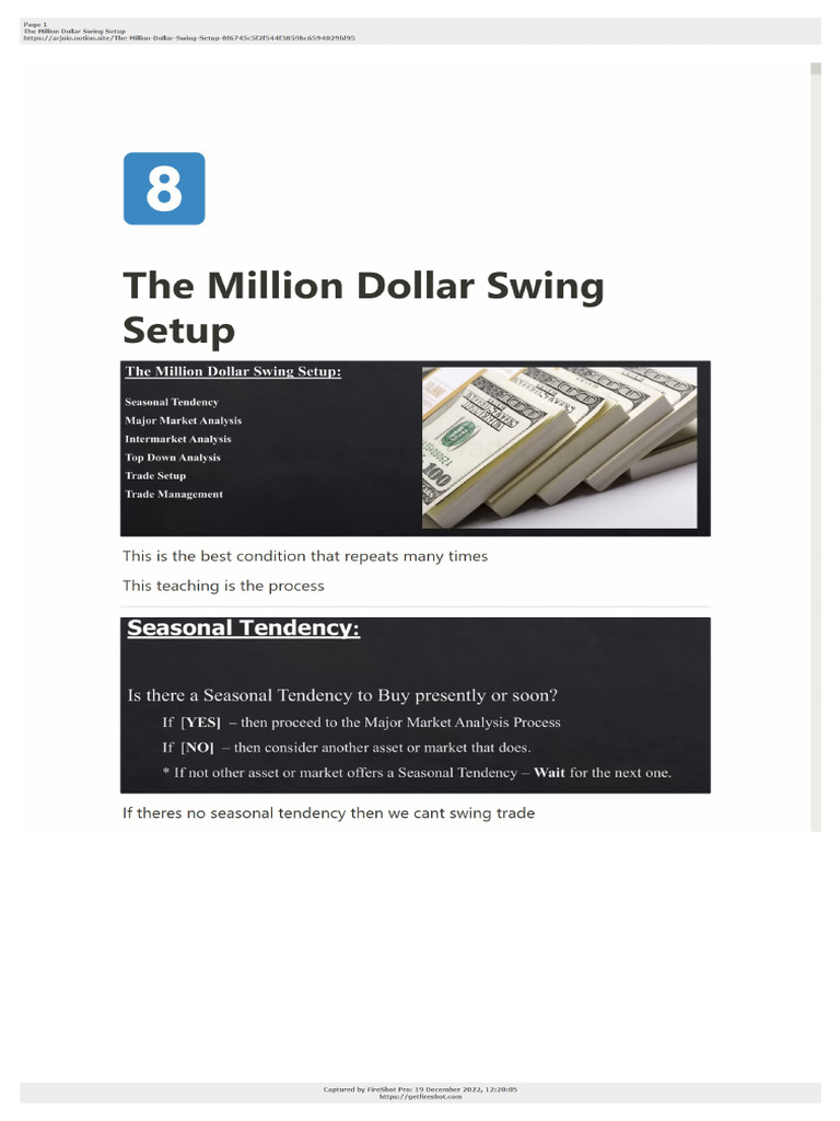 Million Dollar Swing Trading Setup | PDF