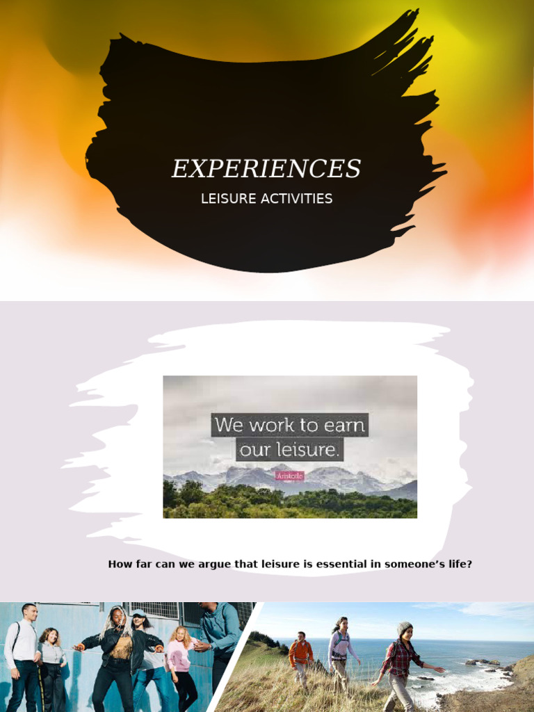 Experiences - Leisure Activities | PDF
