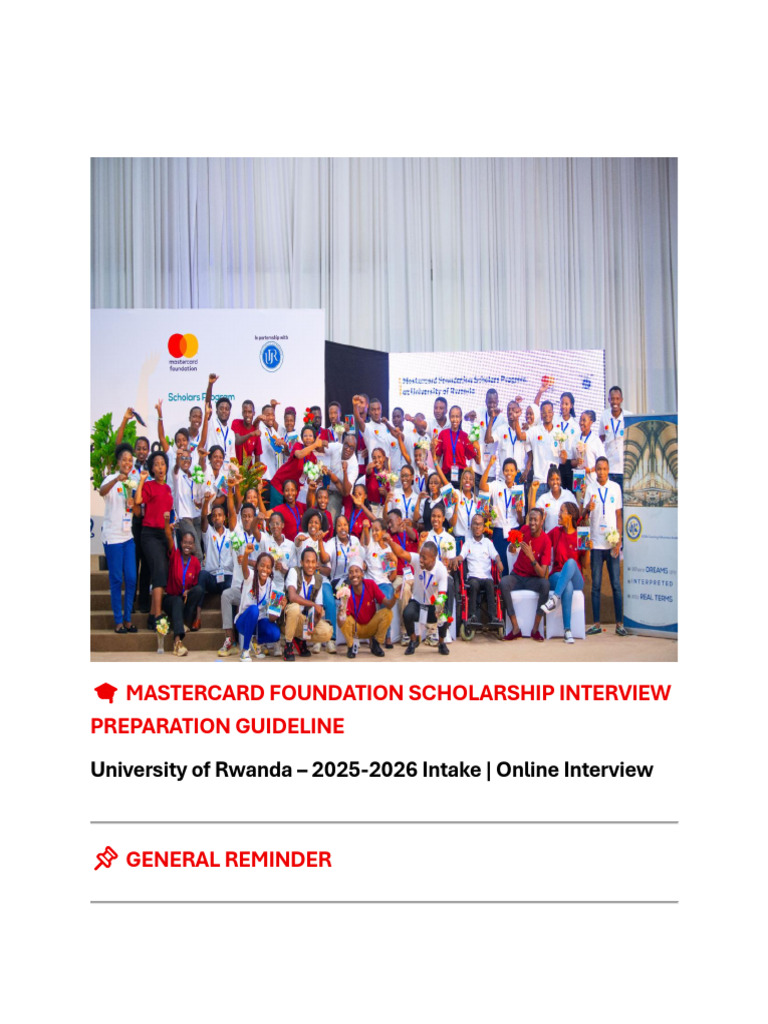 Mastercard Scholarship Interview Tips | PDF | Cognition