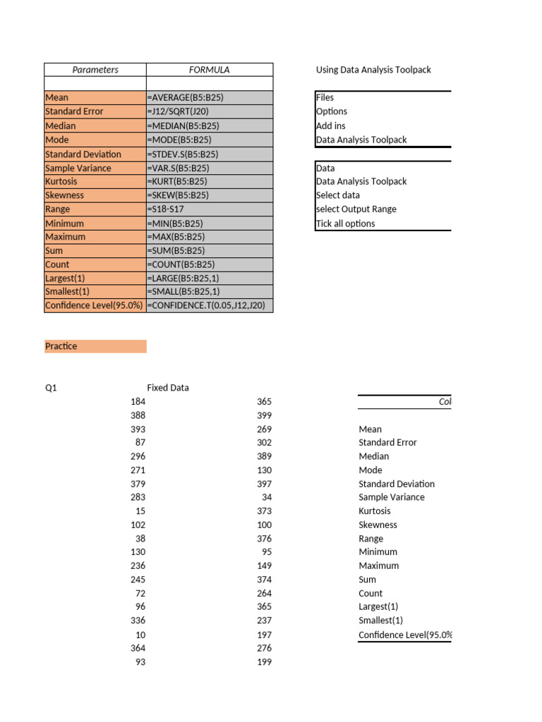 Business Stats Practical Notes & Practice | PDF | Standard Error ...