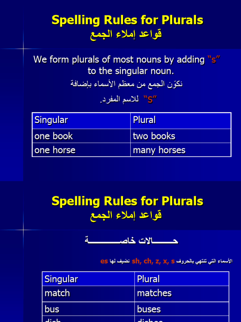 Spelling Rules For Plurals | PDF