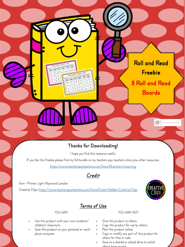 FreebiePhonicsRollandReadBoards 1 | PDF