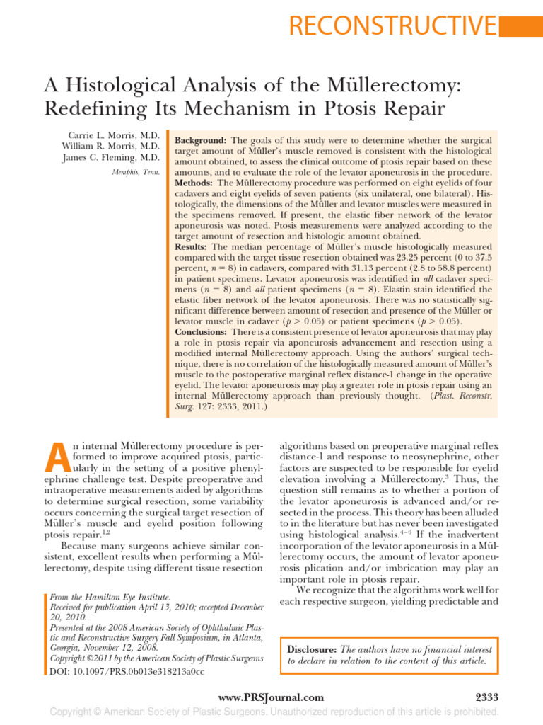 A Histological Analysis of The Müllerectomy - Redefining Its | PDF ...