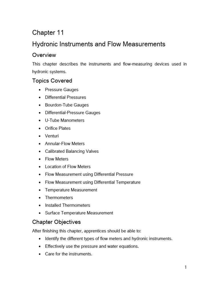 Hydronic Flow Measurement Instruments | PDF | Pressure Measurement ...