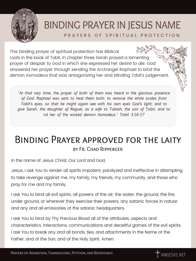 Spiritual Protection Binding Prayers | PDF | Jesus | Prayer
