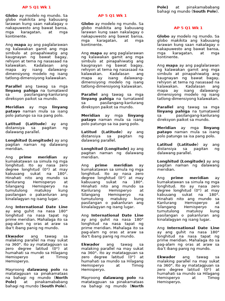 AP 5 Q1 WK 1 | PDF