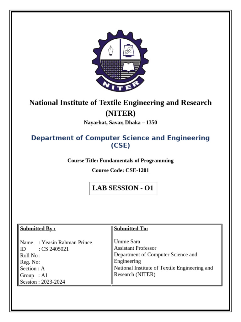 Fundamental of Programming | PDF