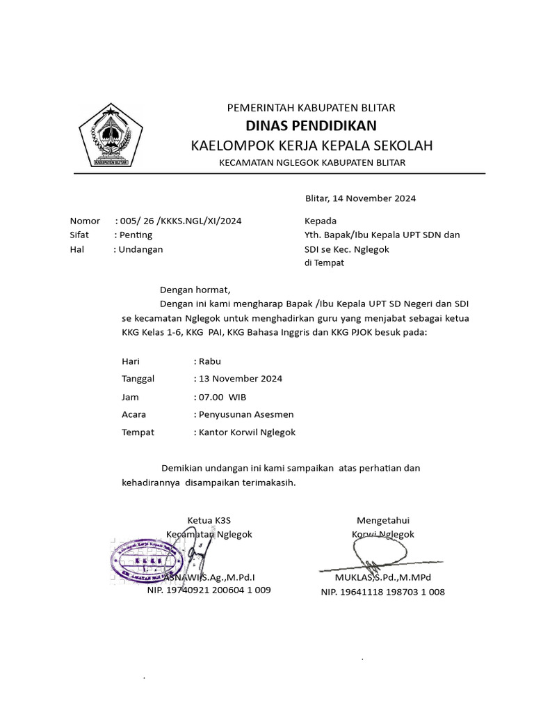 Undangan Penyusunan Soal Pdf