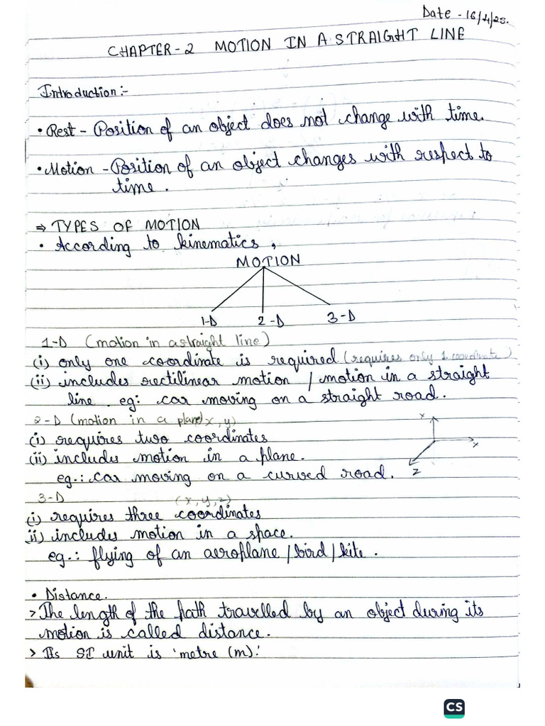 Chapter 2 Motion in A Straight Line | PDF