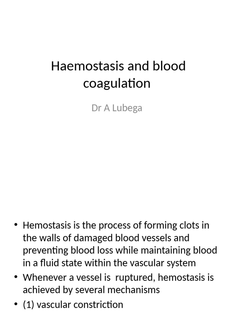 Haemostasis and Blood Coagulation | PDF | Coagulation | Platelet
