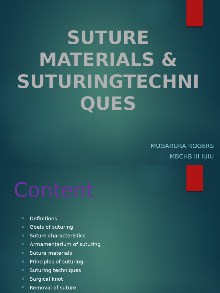 Mugarura Rogers Sutures | PDF | Surgical Suture