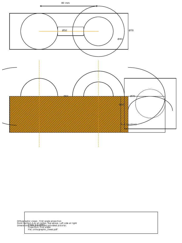 Orthographic Views - First Angle Projection | PDF