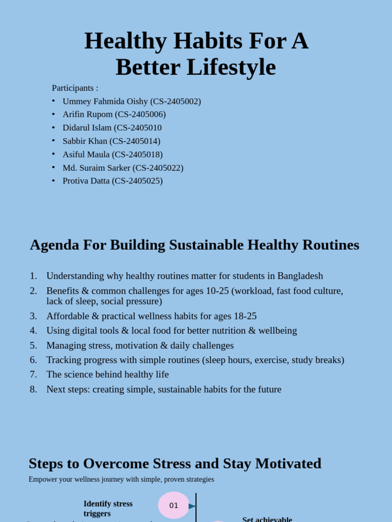Healthy Habits For A Better Lifestyle FINAL | PDF | Physical Fitness ...