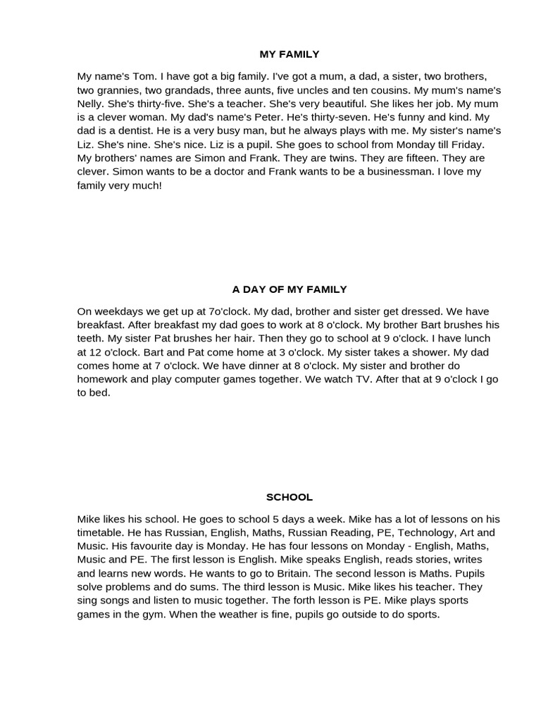 My Family | PDF