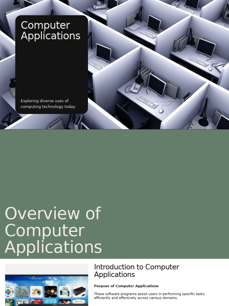 Computer Applications Presentation | PDF | Databases | Spreadsheet