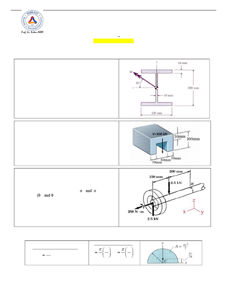 Mak206 2021 Bahar mt2 1 PDF | PDF | Bending | Stress (Mechanics)