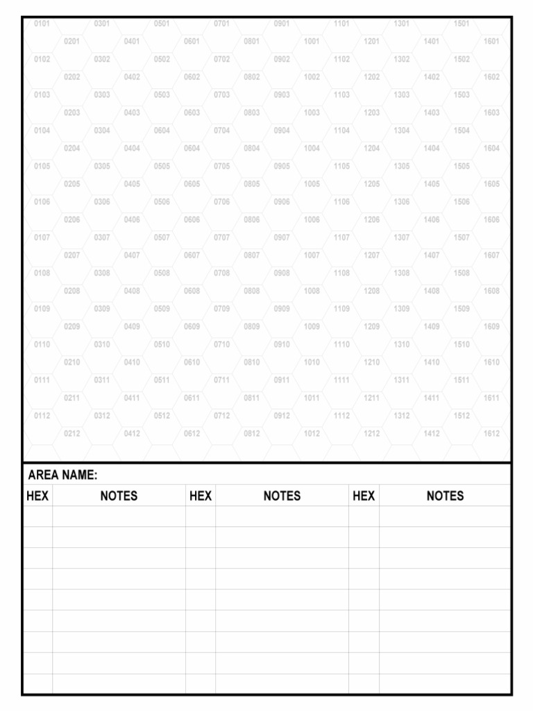 RPG Hex Grid Map Sheet v1.1 | PDF