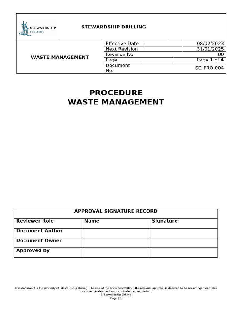 SD - Waste Management | PDF | Waste | Natural Environment