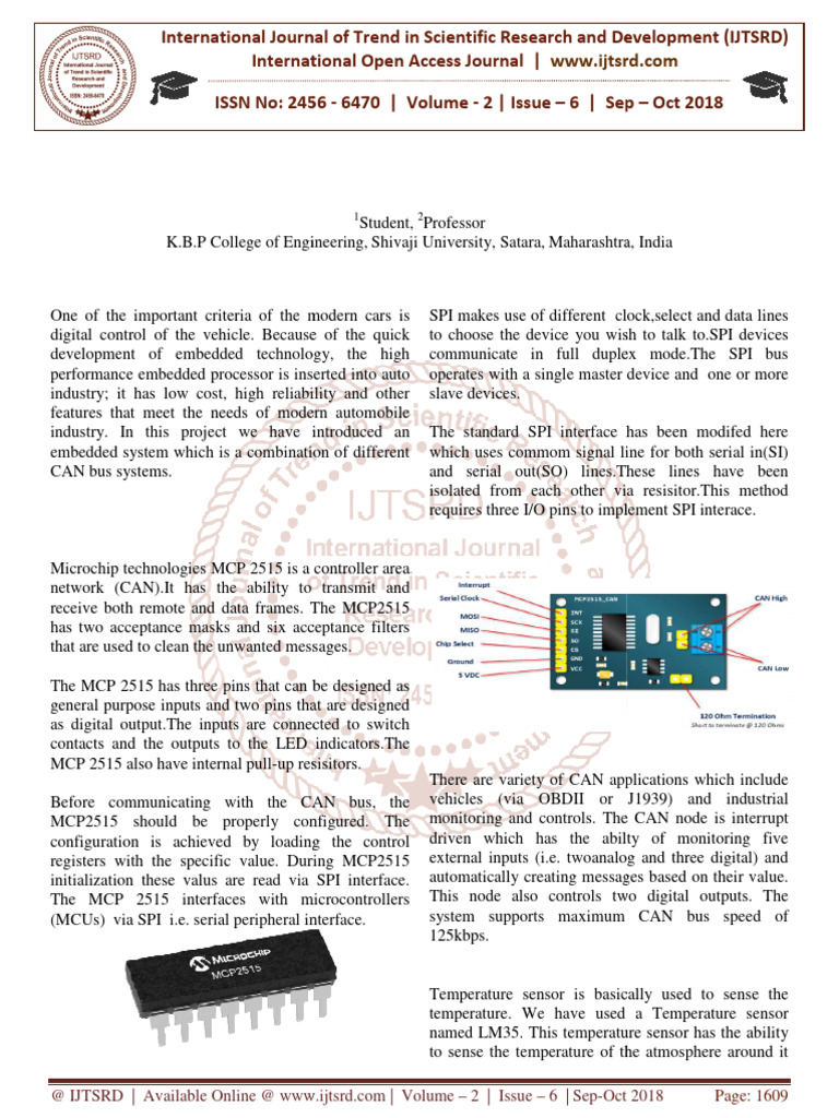 Observations of Can Bus Control System | PDF | Microcontroller | Analog ...