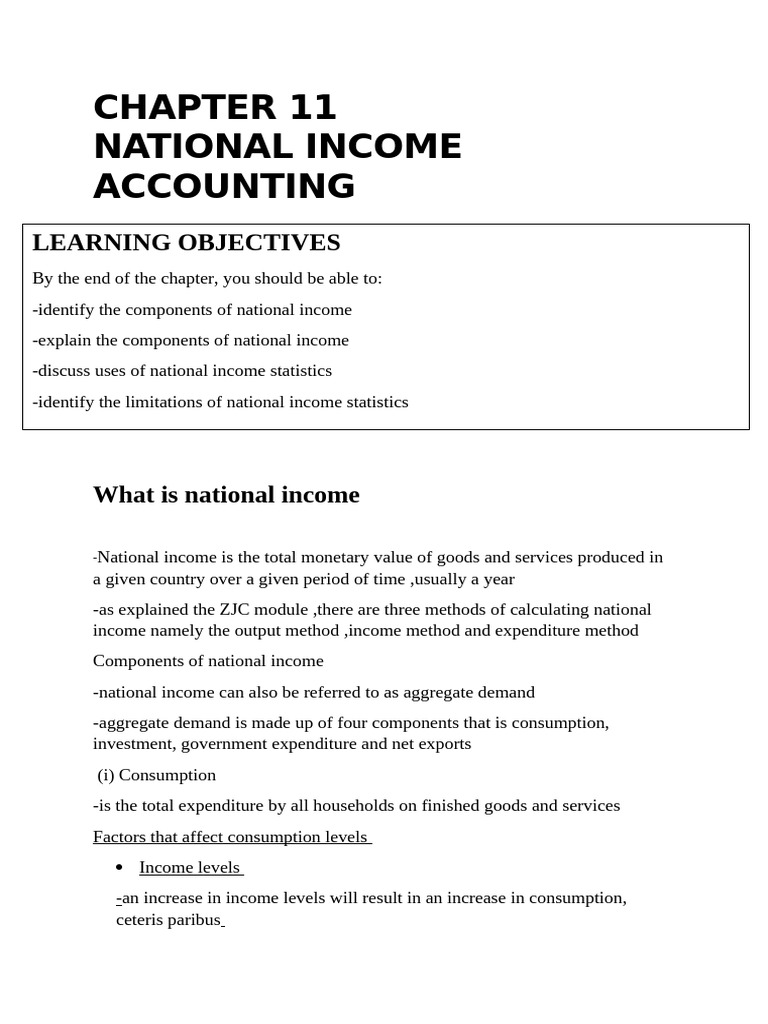 National Income Accounting Explained | PDF | Cost Of Living | Measures ...