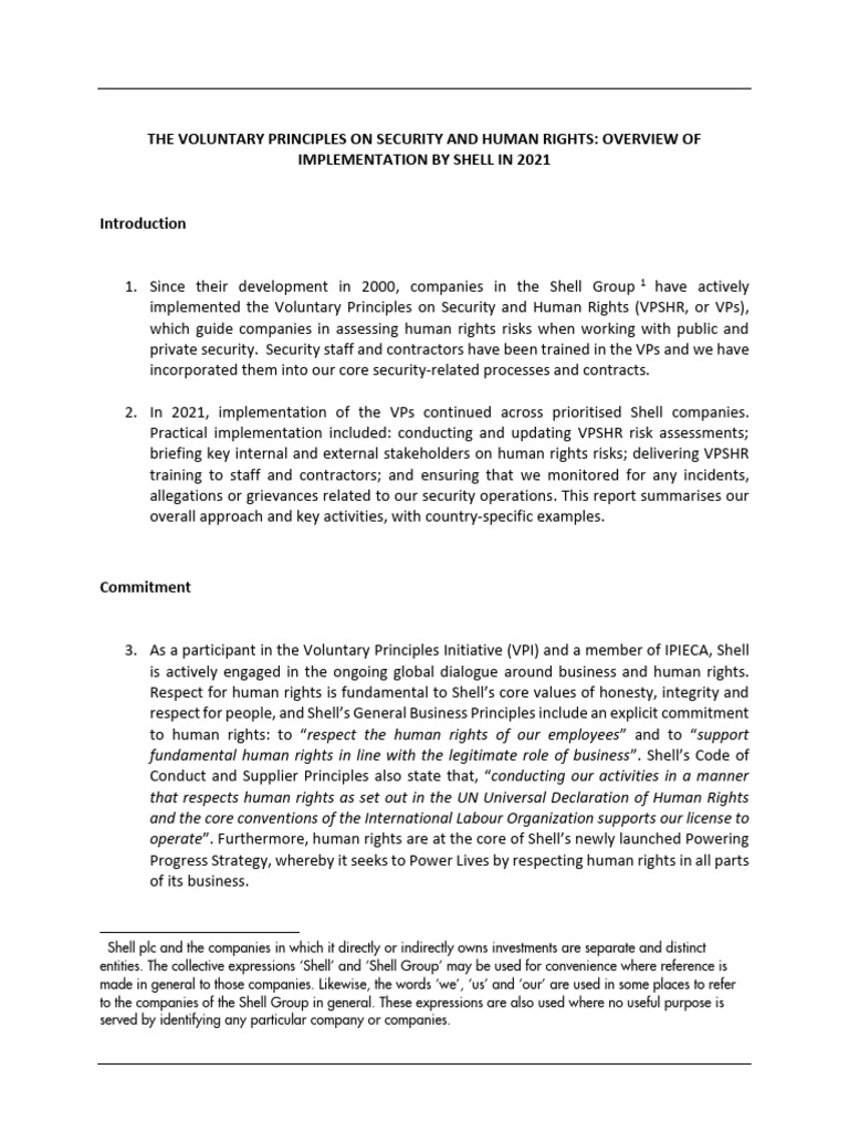 Shell's VPSHR Implementation in 2021 | PDF | Business
