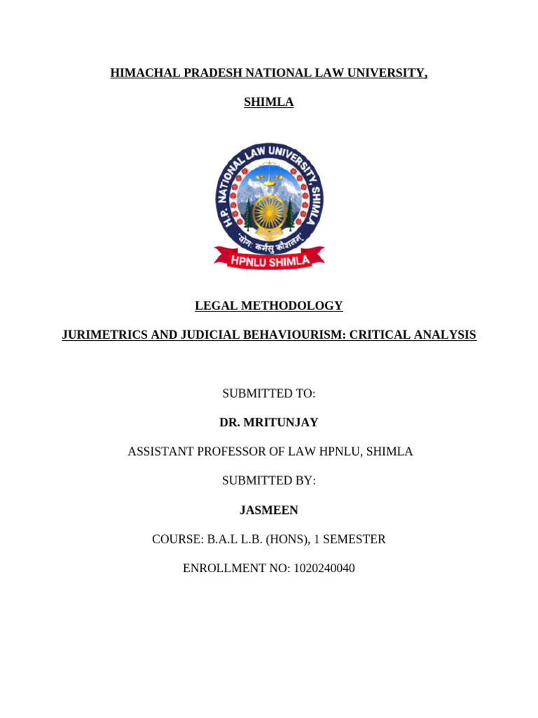 Legal Methodology Assignment 102024040 | PDF | Behaviorism | Statistics