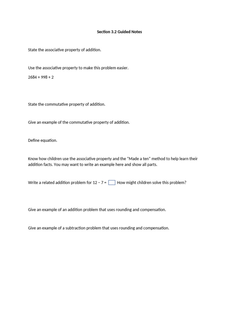 Guided Notes Section 3.2 | PDF