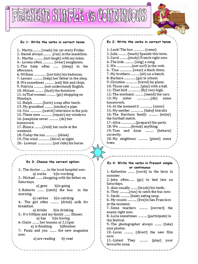 1208 Present Simple vs Present Continuous vs Past Simple | PDF