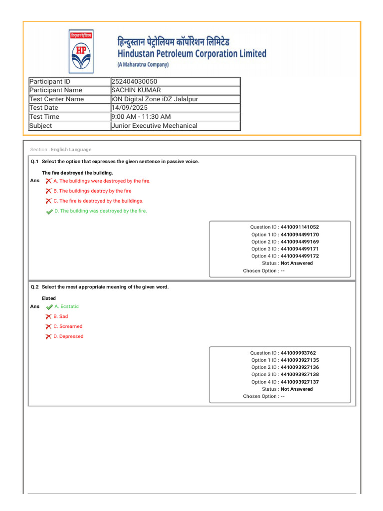 HPCL Je Answer Key | PDF | Essays | Romanticism